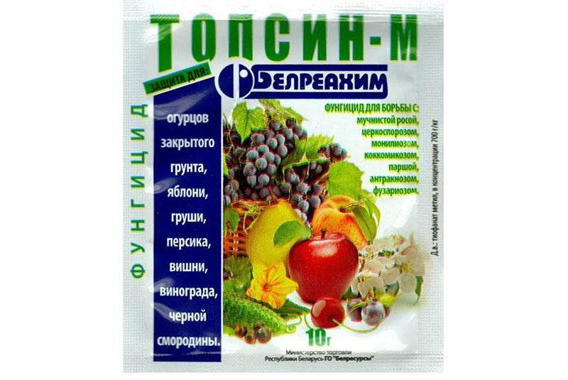 Fungicide Topsin M - instructions for use for different plants